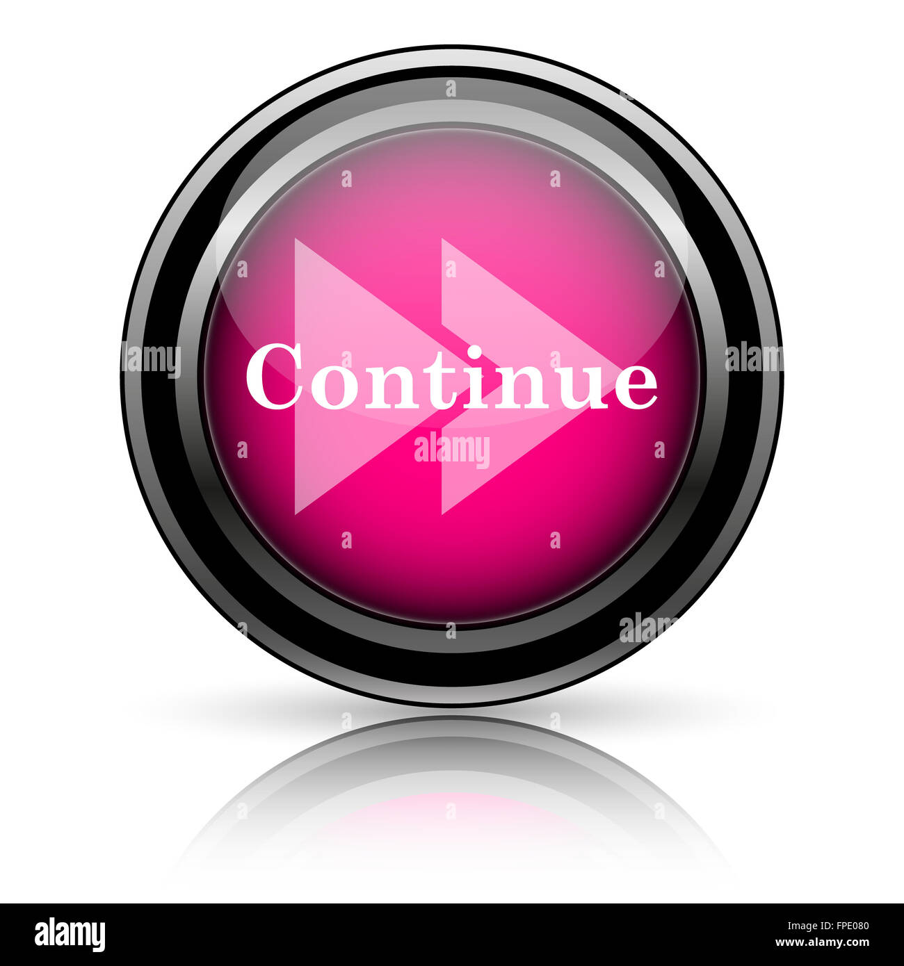 Continue icon. Internet button on white background Stock Photo - Alamy