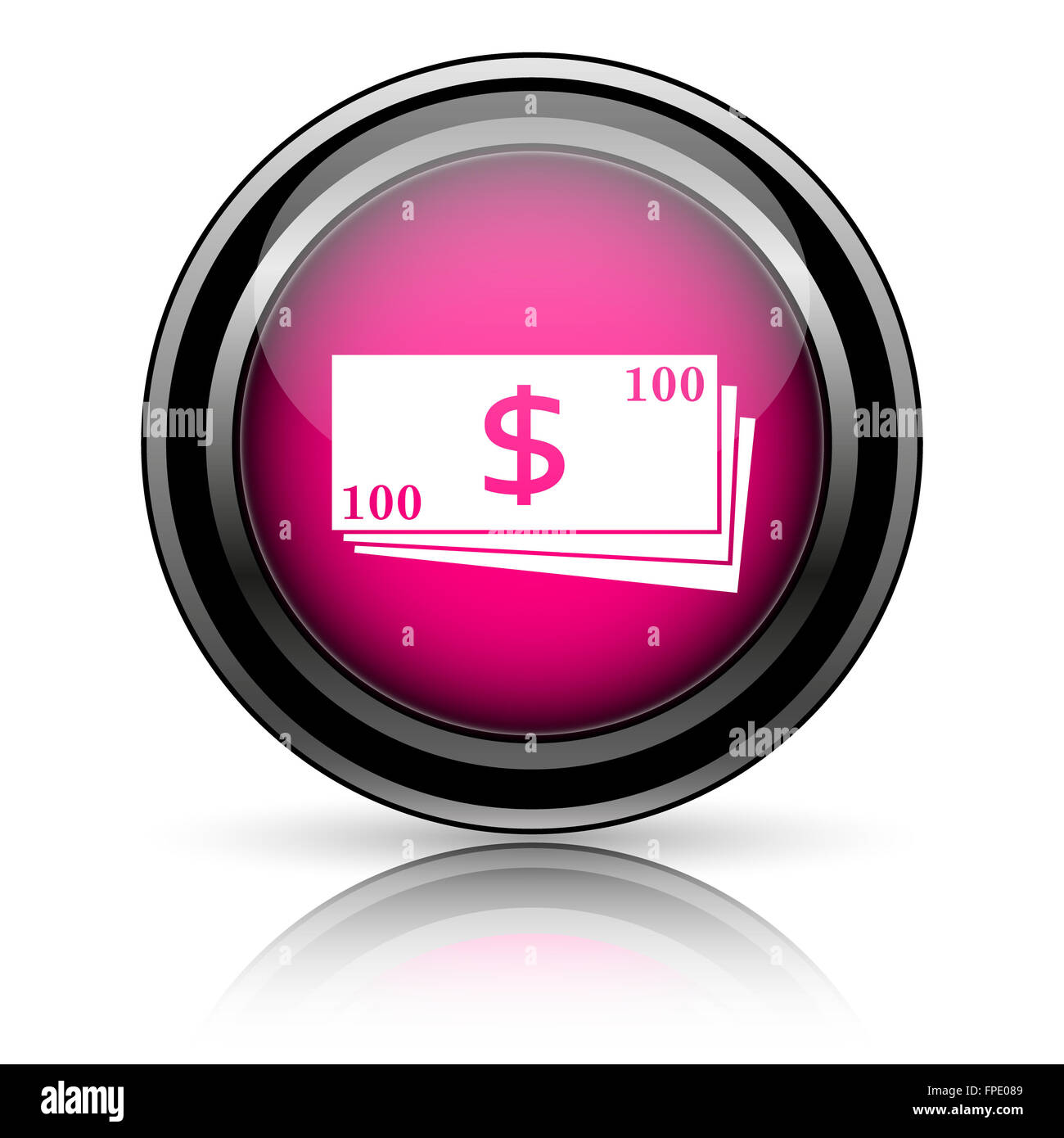 Money icon. Internet button on white background Stock Photo - Alamy