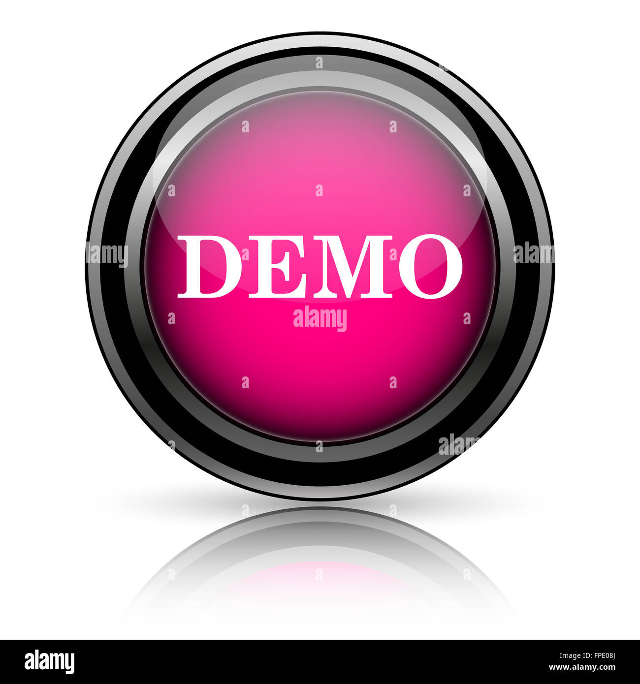 Demo icon. Internet button on white background Stock Photo - Alamy