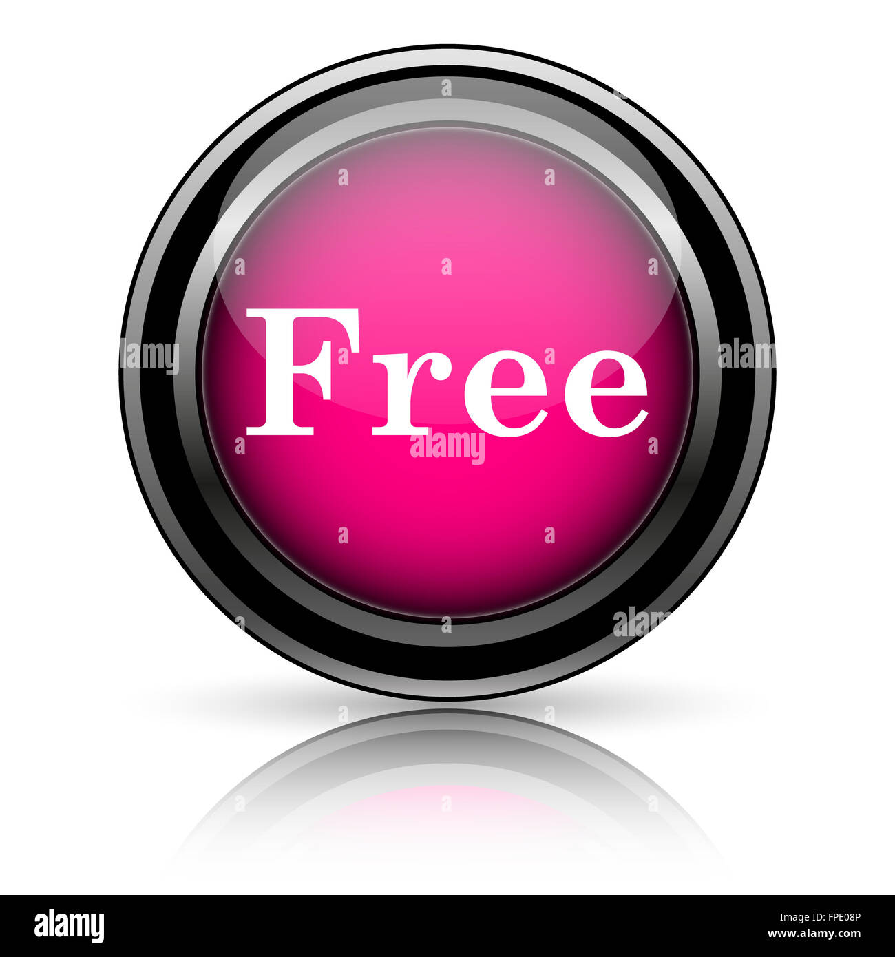 Free icon. Internet button on white background Stock Photo - Alamy