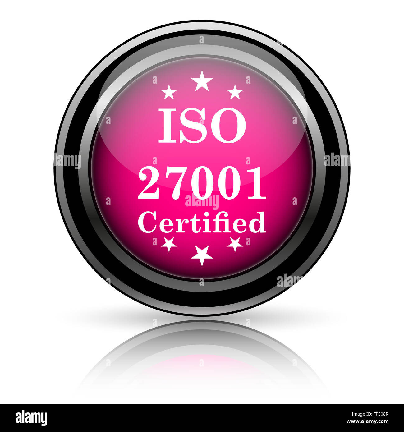 ISO 27001 icon. Internet button on white background Stock Photo - Alamy
