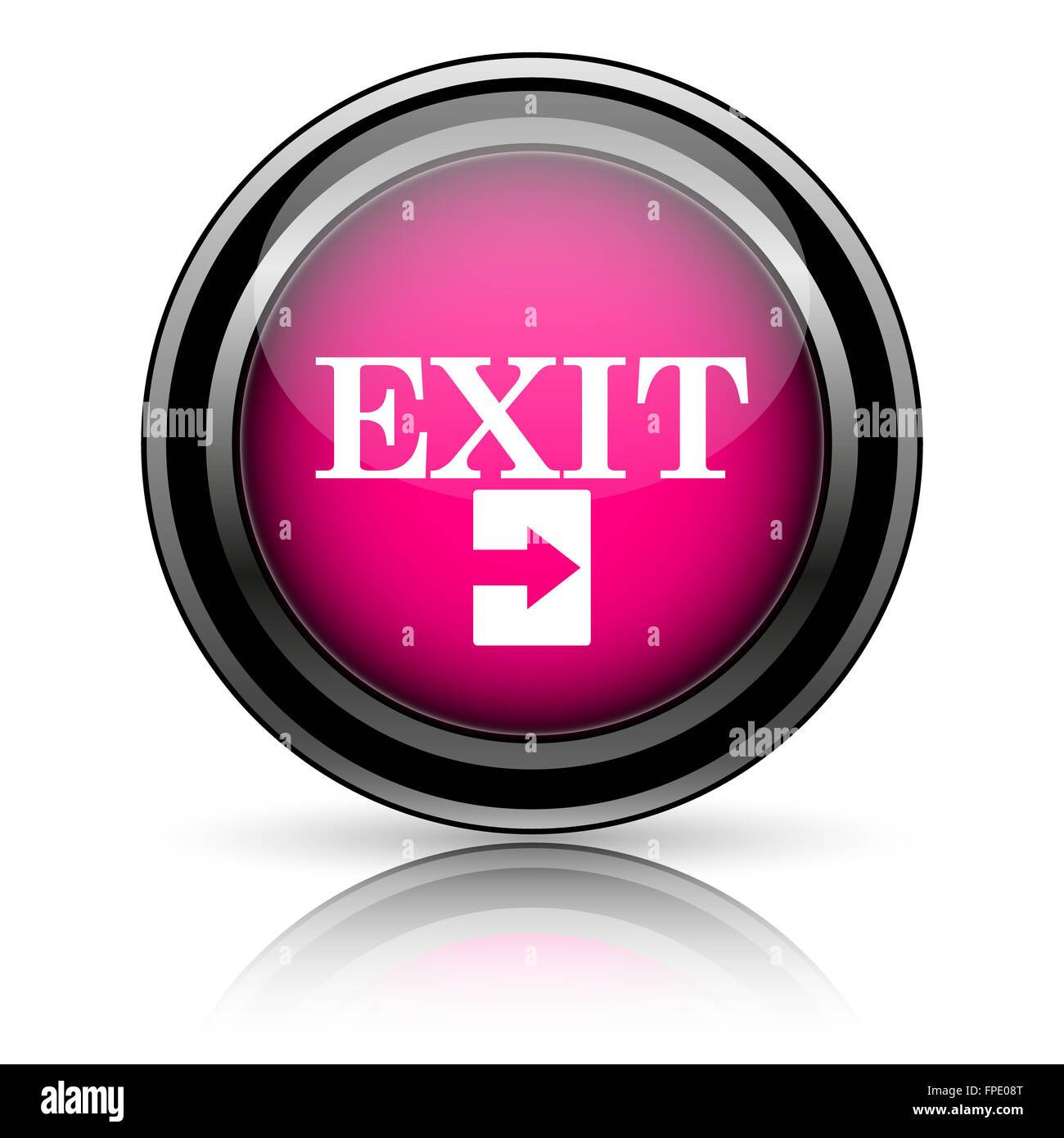 Exit icon. Internet button on white background Stock Photo - Alamy