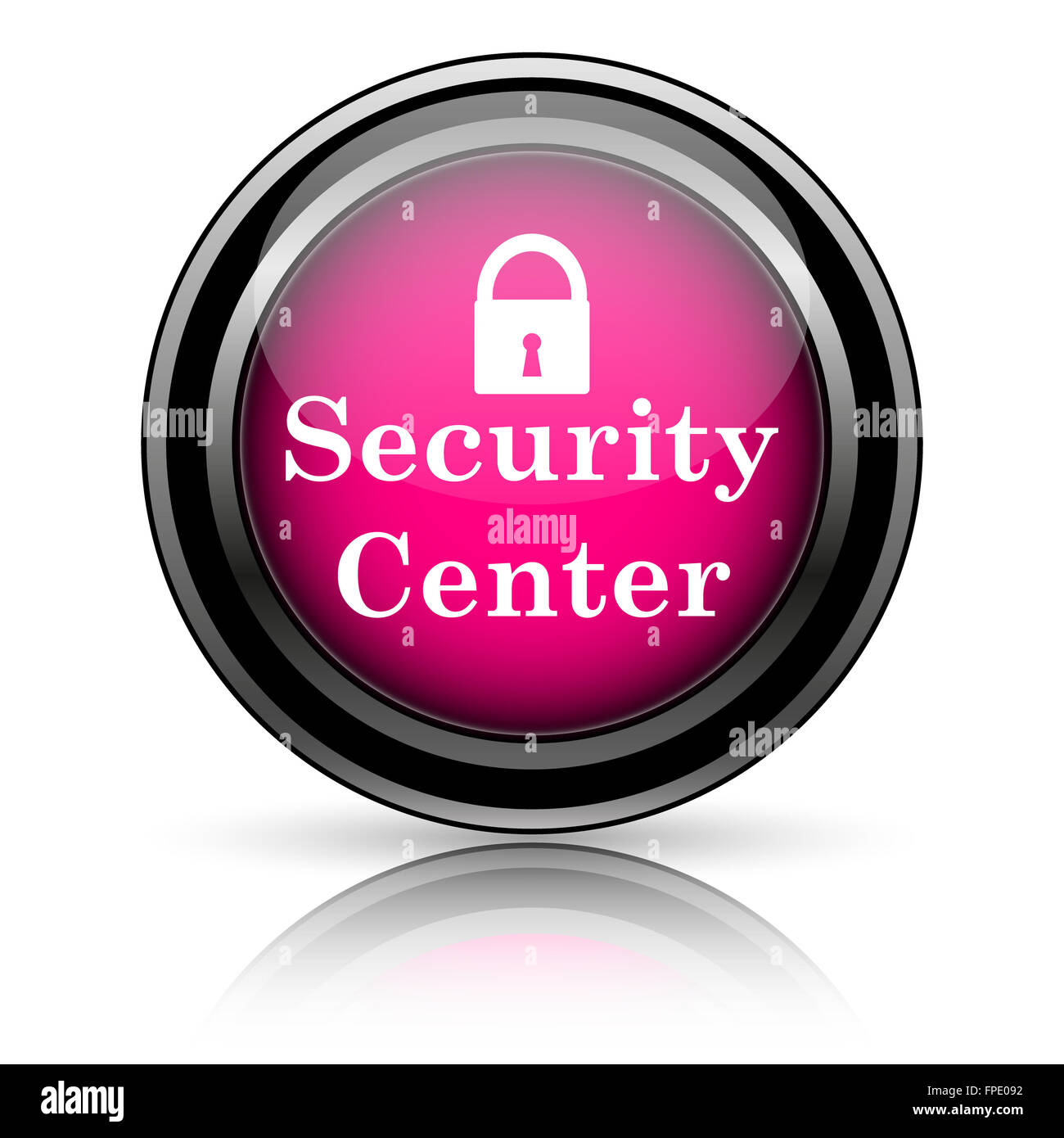 Security center icon. Internet button on white background Stock Photo ...