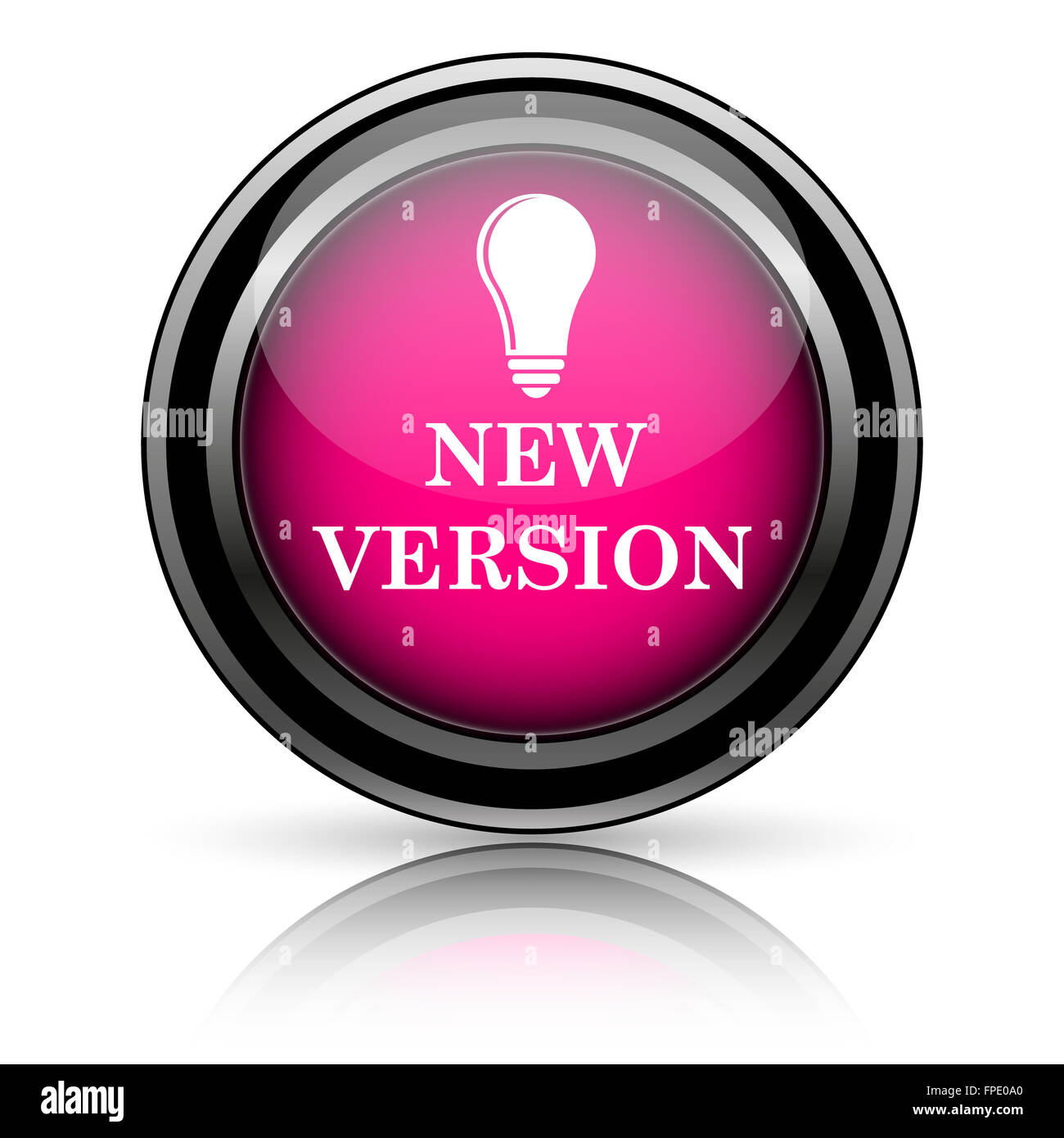New version icon. Internet button on white background Stock Photo - Alamy
