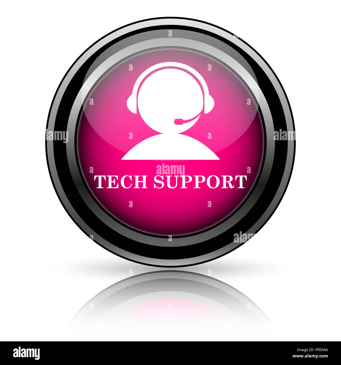 Tech support icon. Internet button on white background Stock Photo - Alamy