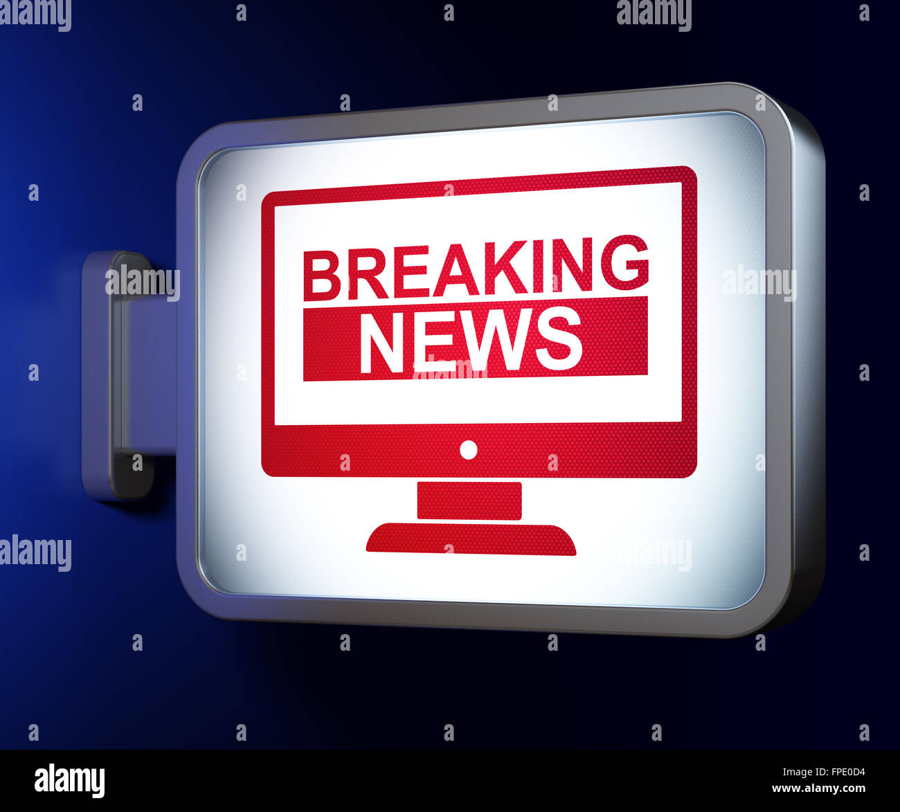 News concept: Breaking News On Screen on billboard background Stock ...