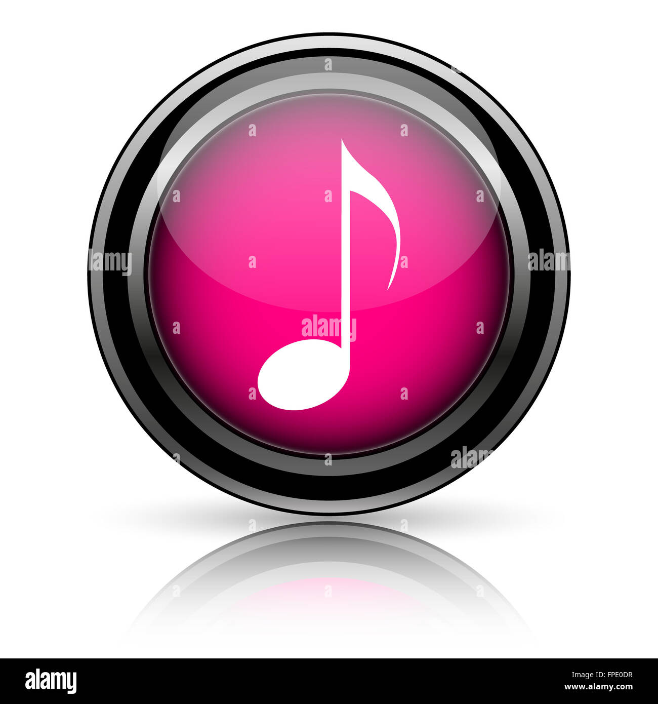 Musical note icon. Internet button on white background Stock Photo - Alamy