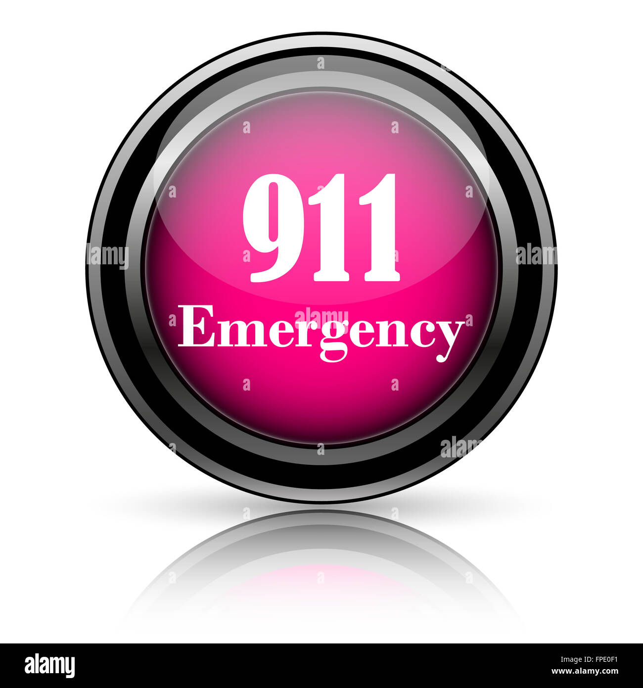 911 Emergency icon. Internet button on white background Stock Photo - Alamy