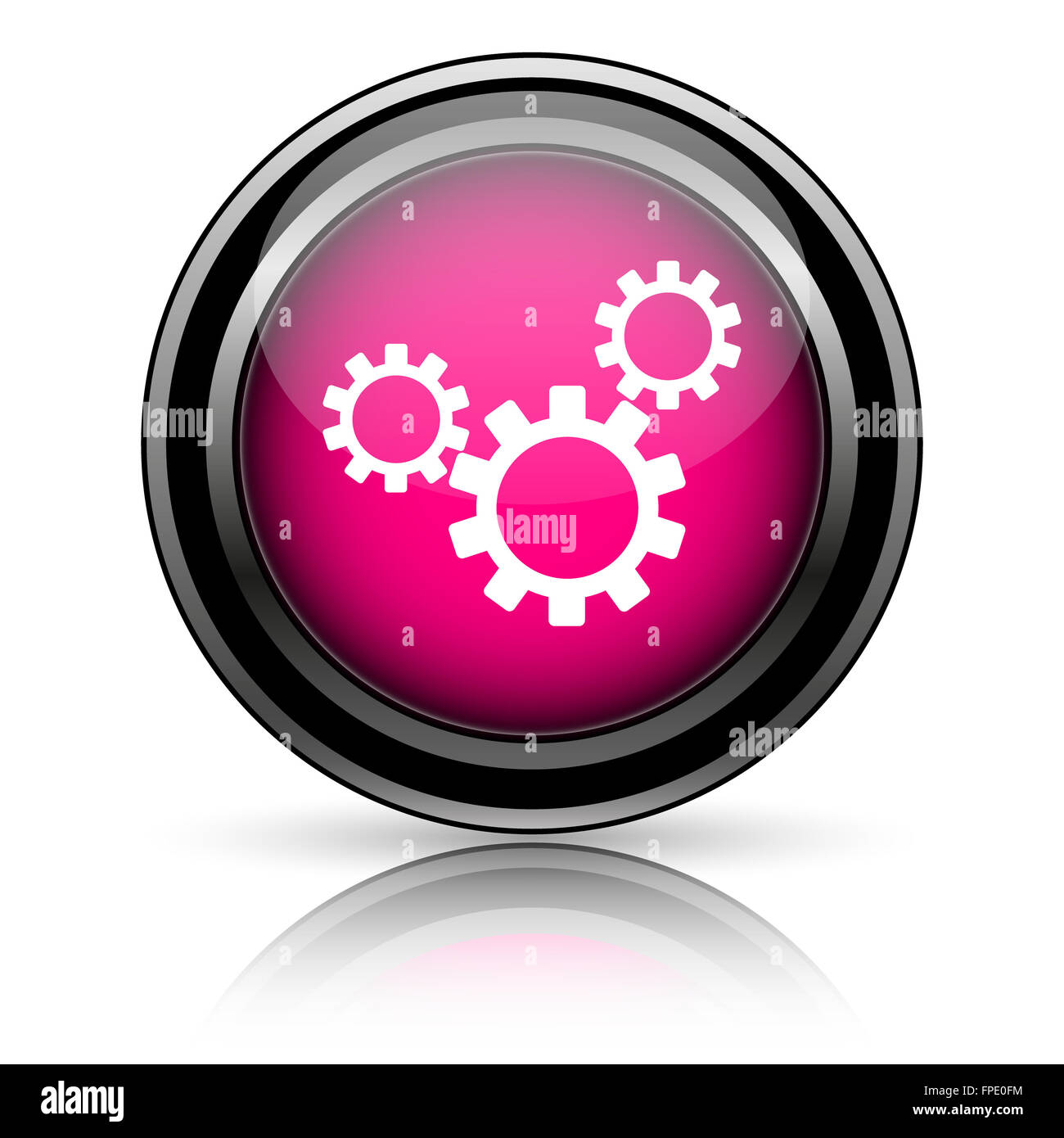Settings icon. Internet button on white background Stock Photo - Alamy