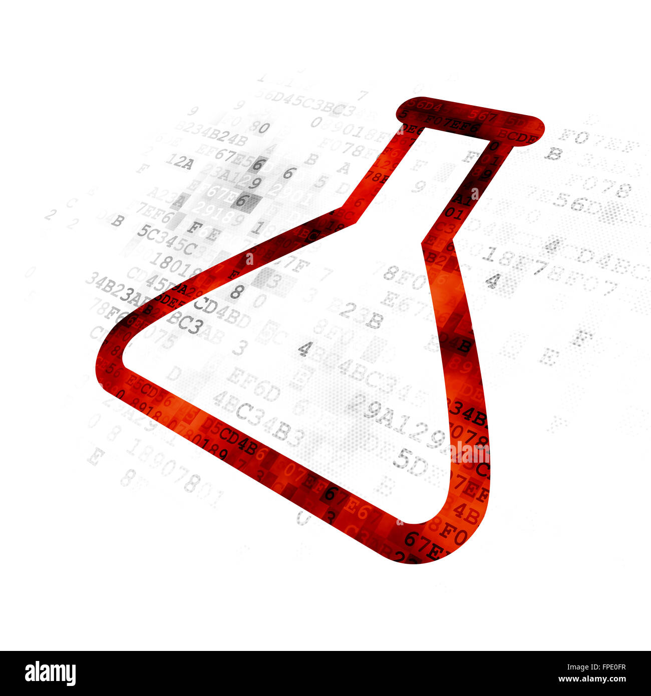 Science concept: Flask on Digital background Stock Photo - Alamy