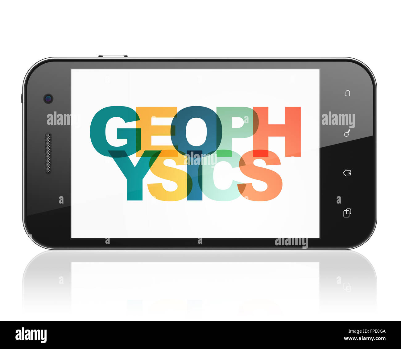 Science concept: Smartphone with Geophysics on display Stock Photo - Alamy