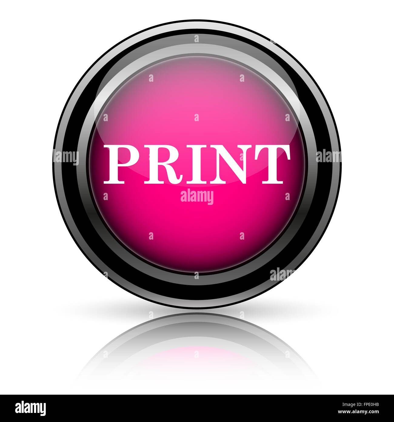 Print icon. Internet button on white background Stock Photo - Alamy