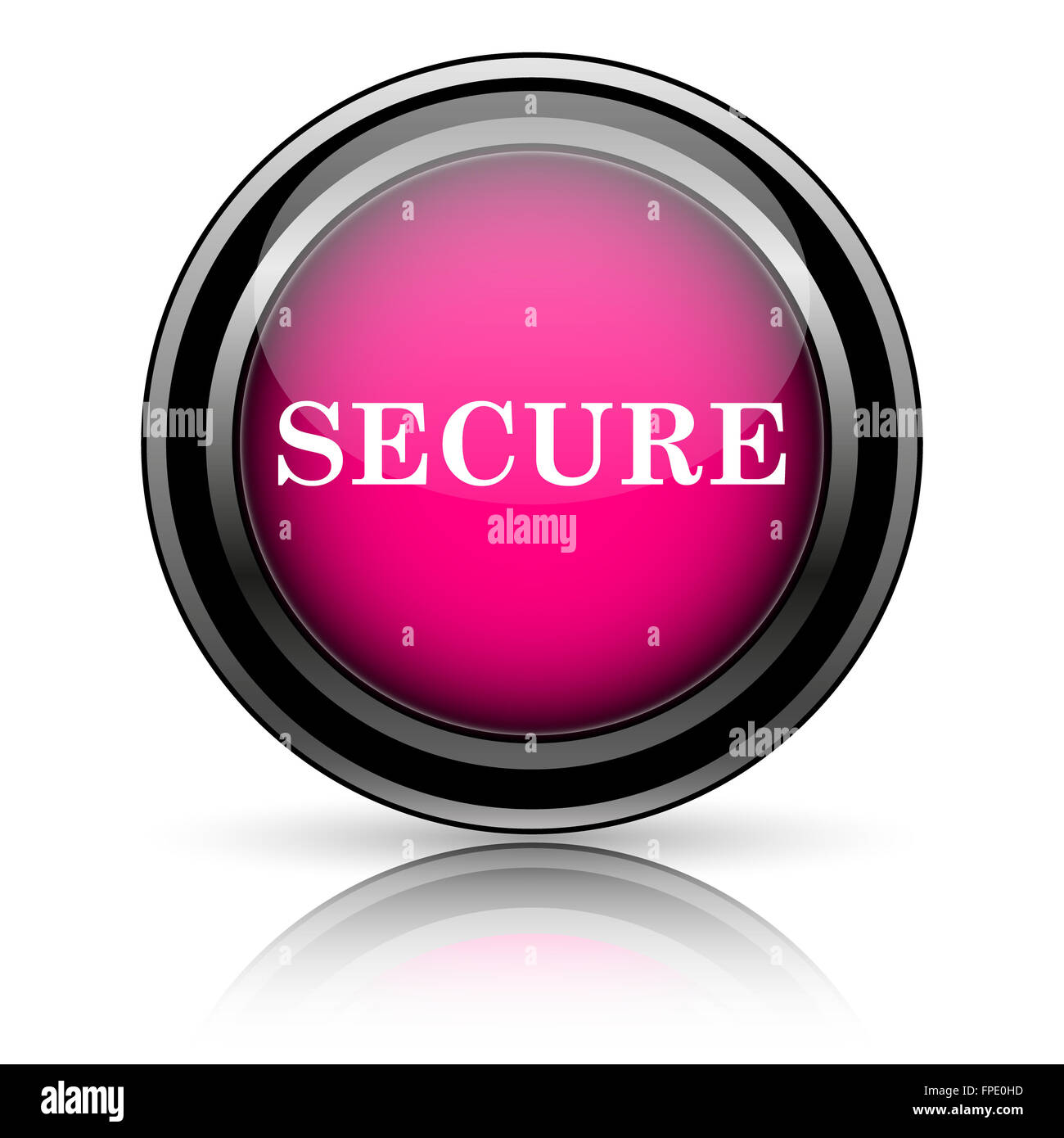 Secure icon. Internet button on white background Stock Photo - Alamy