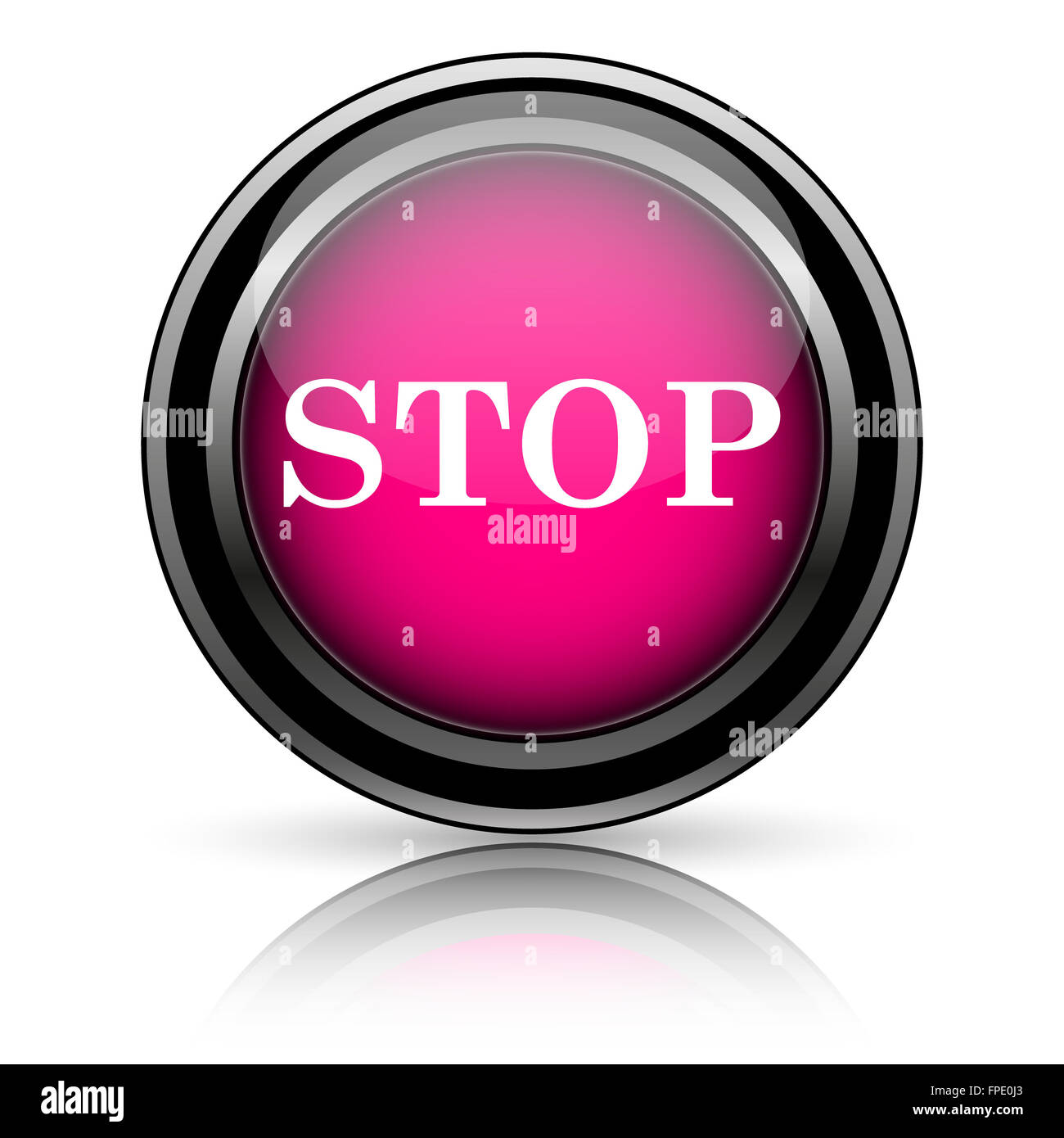Stop icon. Internet button on white background Stock Photo - Alamy