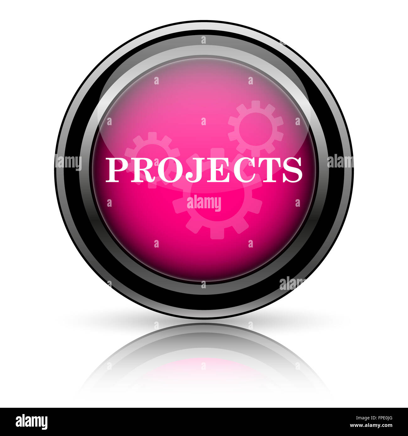 Projects icon. Internet button on white background Stock Photo - Alamy