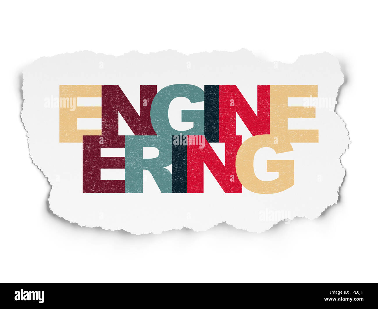 Science concept: Engineering on Torn Paper background Stock Photo - Alamy