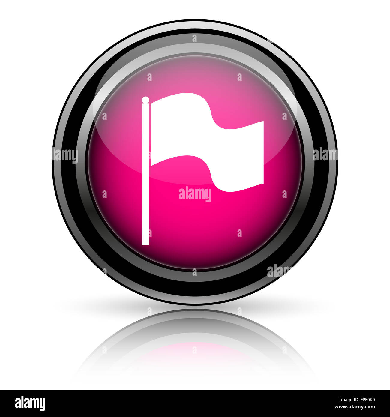 Flag icon. Internet button on white background Stock Photo - Alamy