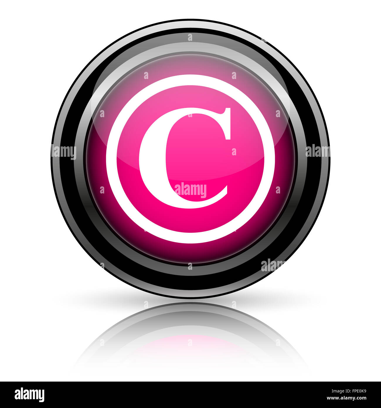 Copyright icon. Internet button on white background Stock Photo - Alamy