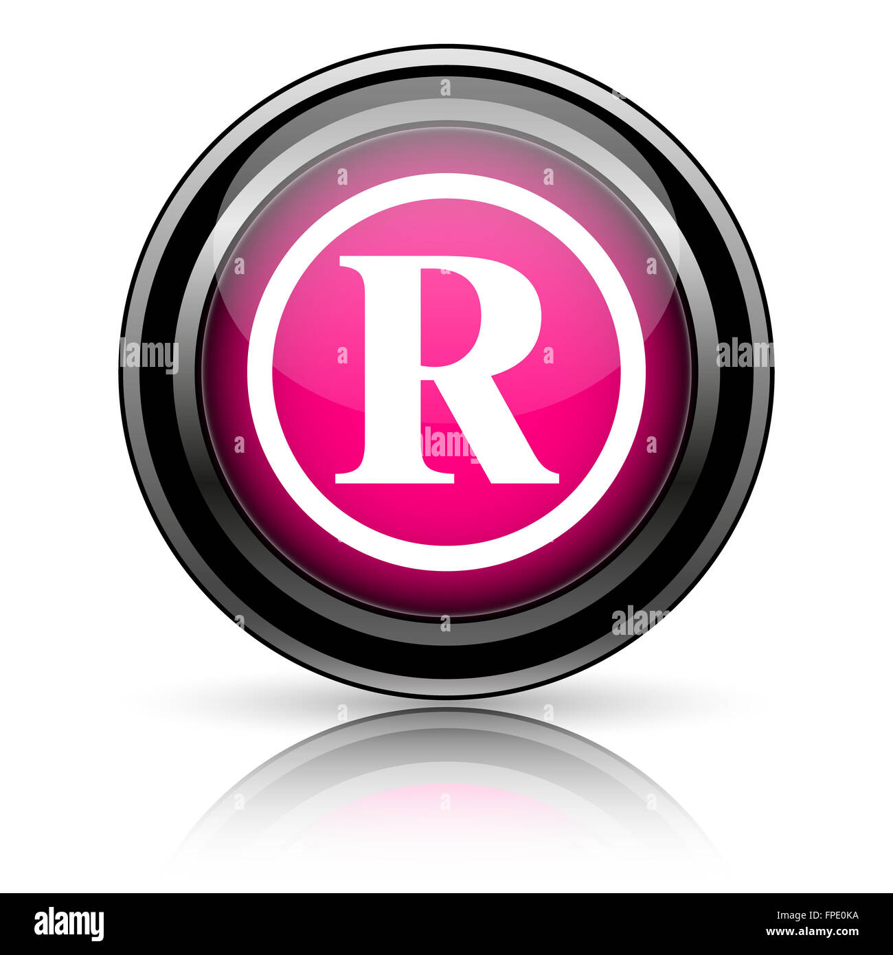 Registered mark icon. Internet button on white background Stock Photo ...