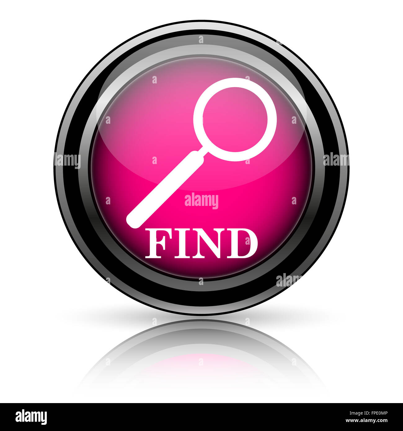Find icon. Internet button on white background Stock Photo - Alamy