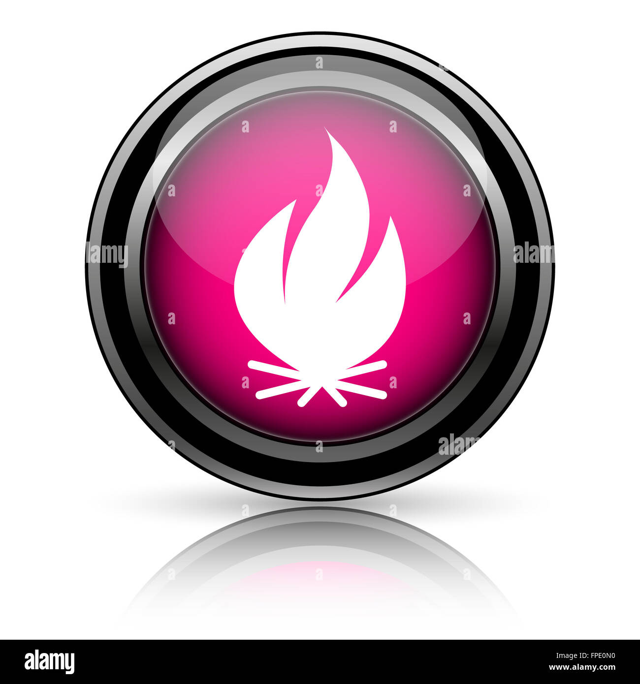Fire icon. Internet button on white background Stock Photo - Alamy