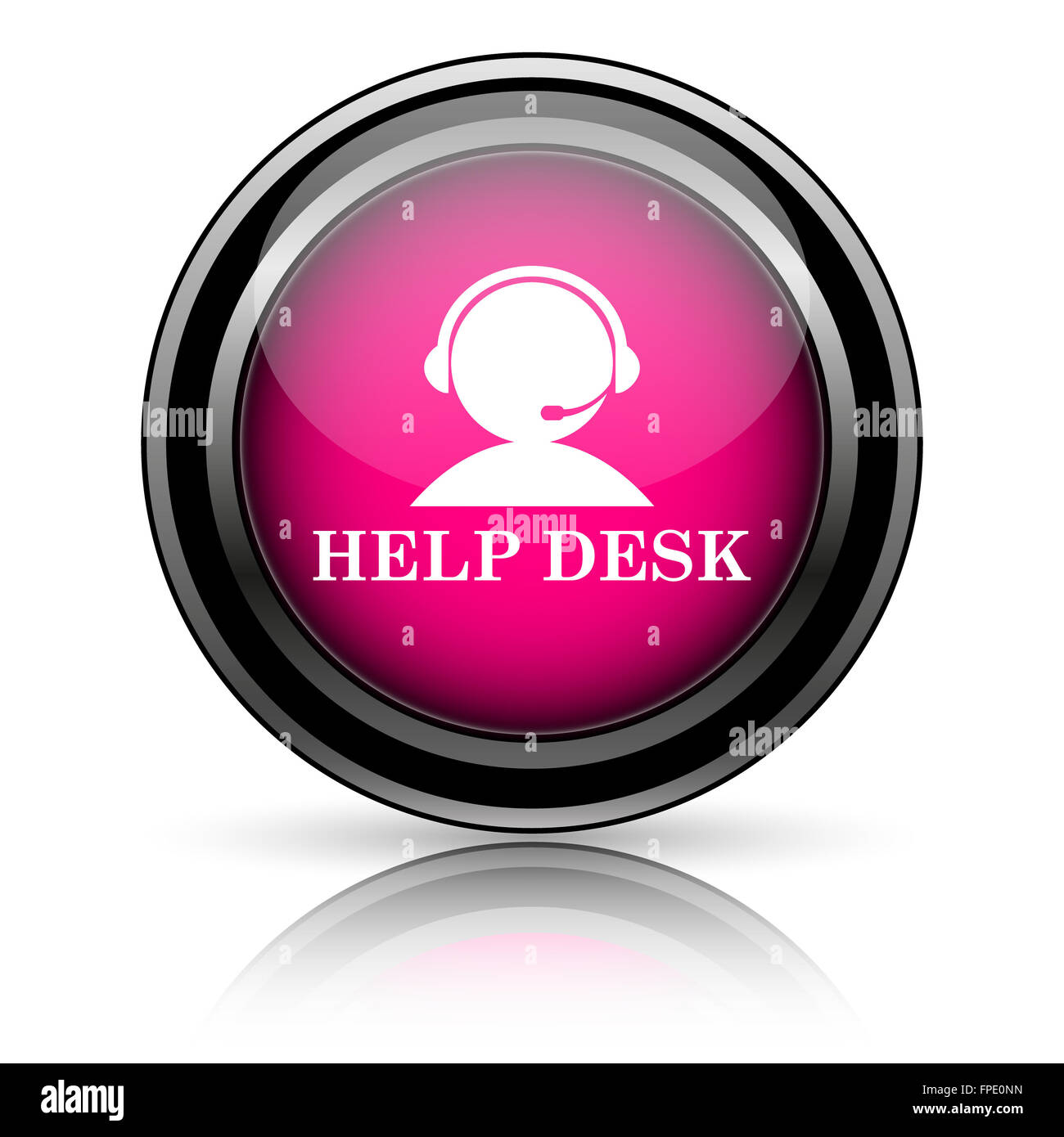 Helpdesk icon. Internet button on white background Stock Photo - Alamy