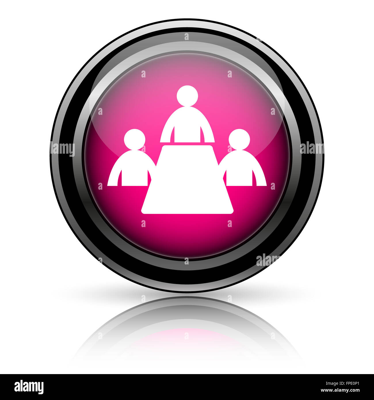 Meeting room icon. Internet button on white background Stock Photo - Alamy