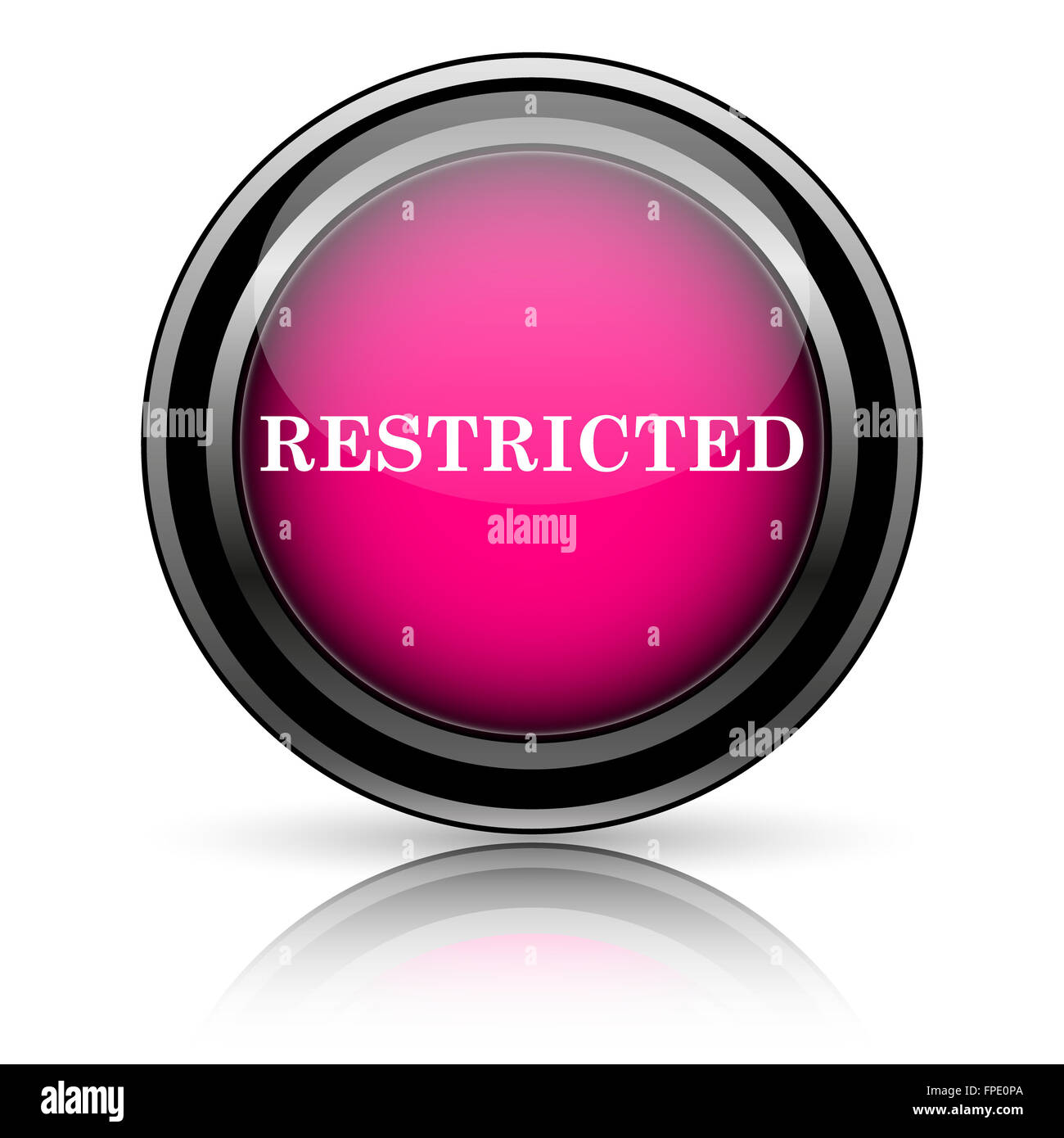 Restricted icon. Internet button on white background Stock Photo - Alamy