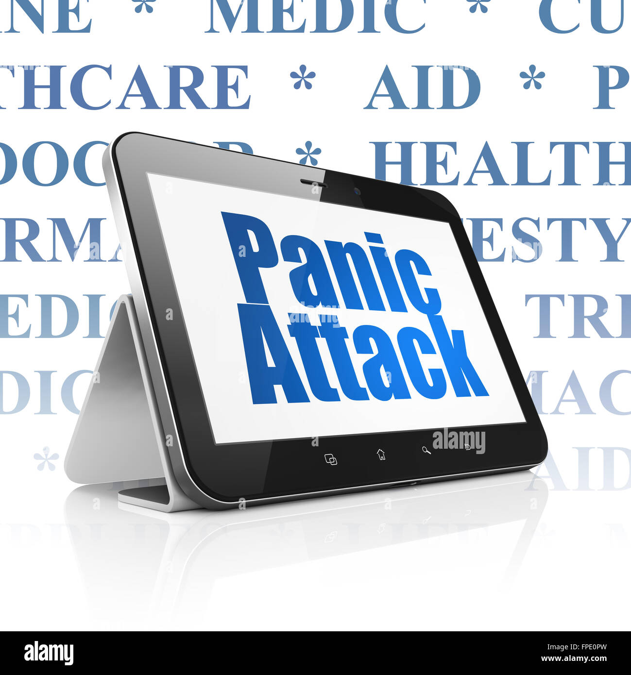 Medicine concept: Tablet Computer with Panic Attack on display Stock ...