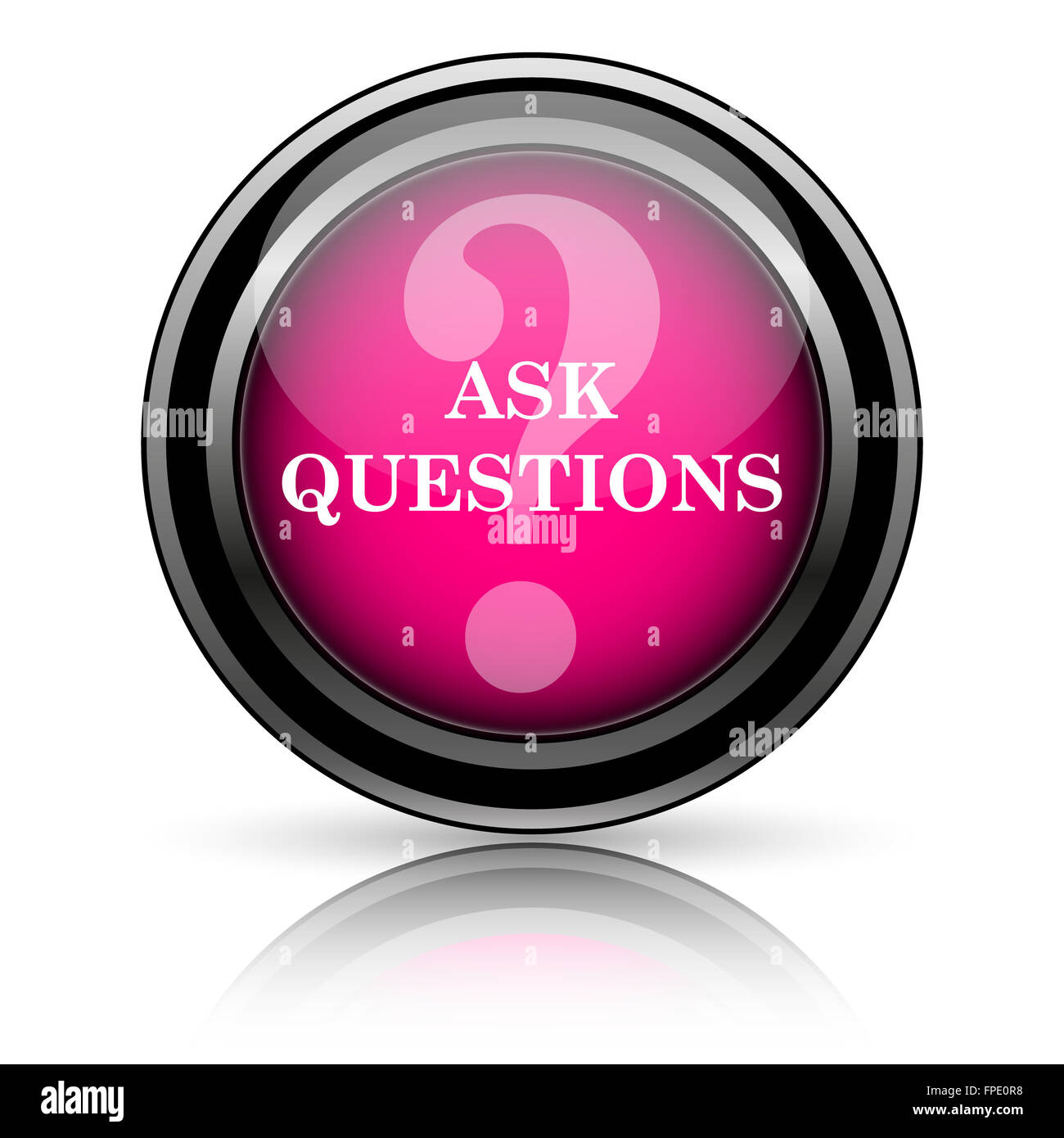 Ask questions icon. Internet button on white background Stock Photo - Alamy
