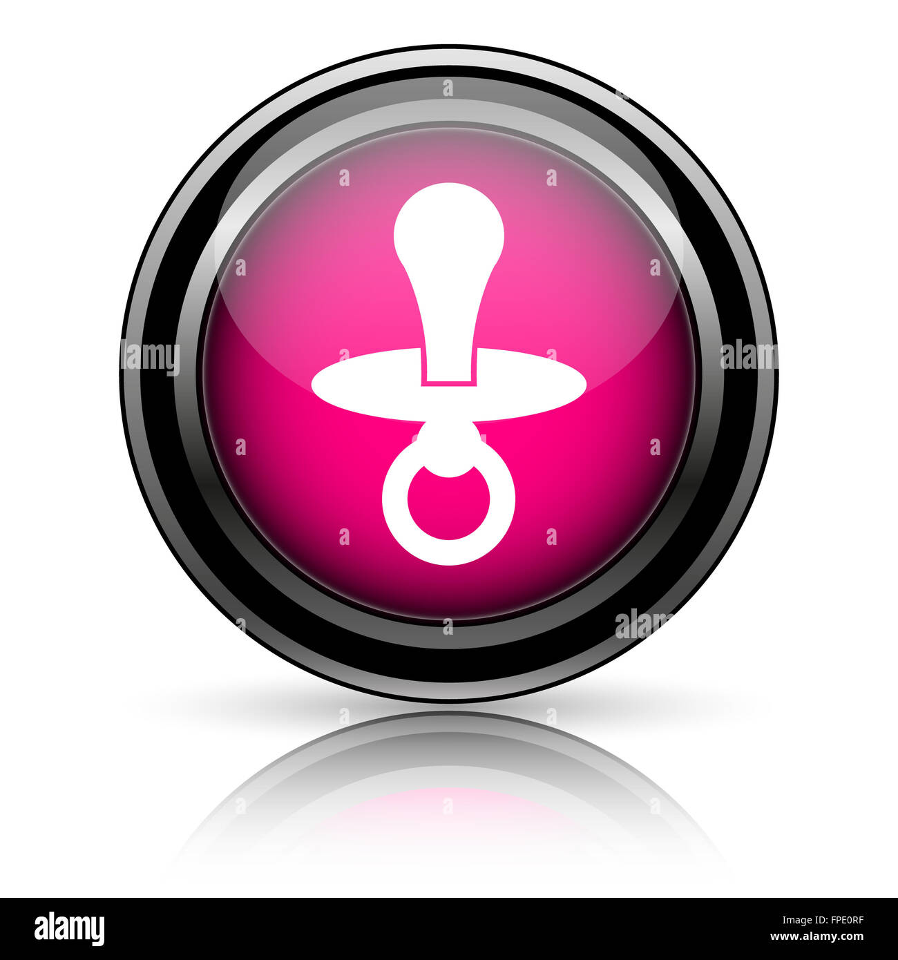 Pacifier icon. Internet button on white background Stock Photo - Alamy