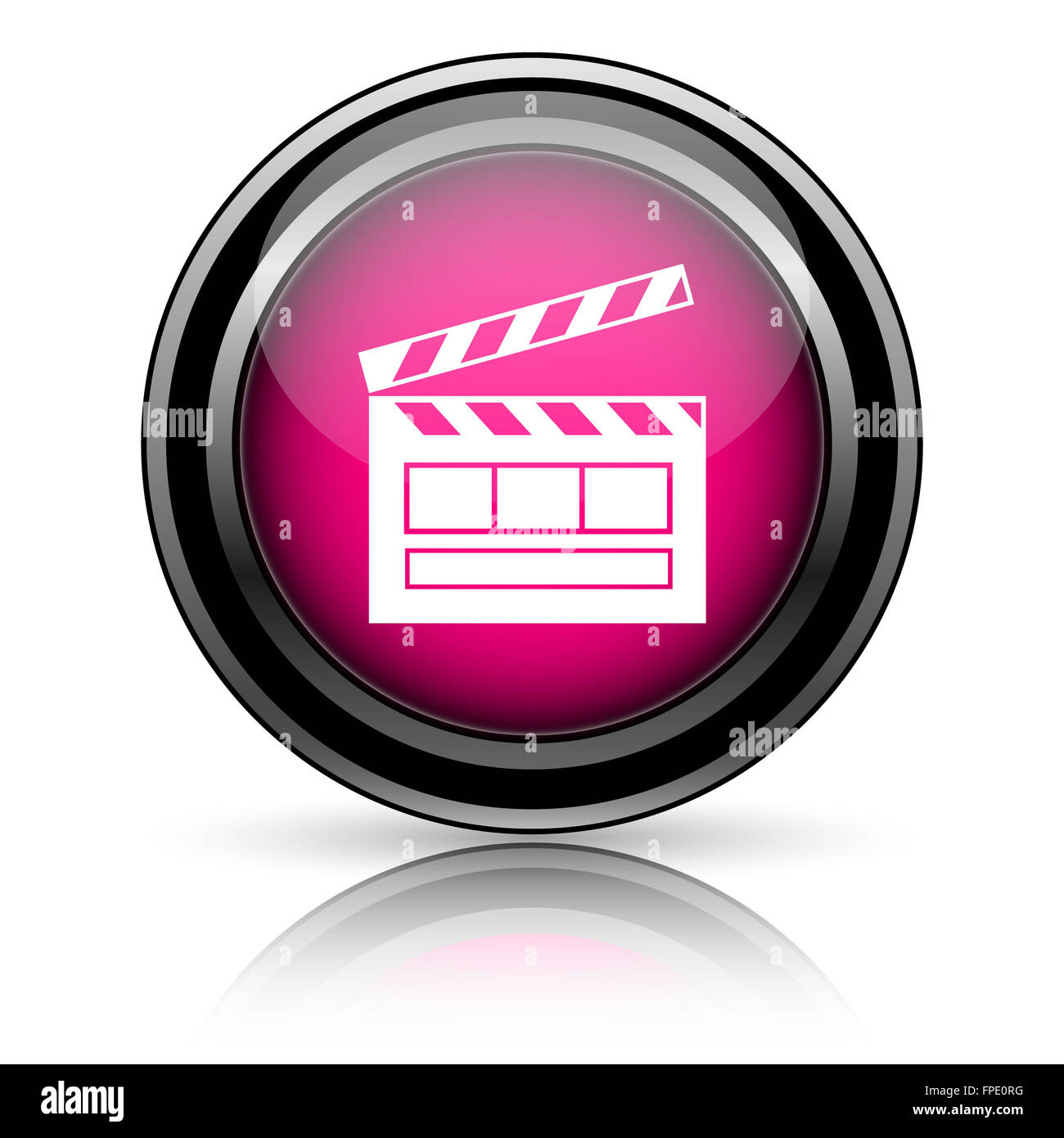 Movie icon. Internet button on white background Stock Photo - Alamy