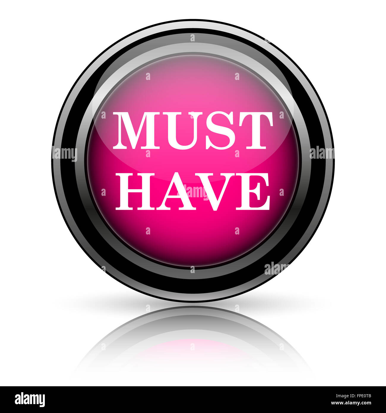 Must have icon. Internet button on white background Stock Photo - Alamy