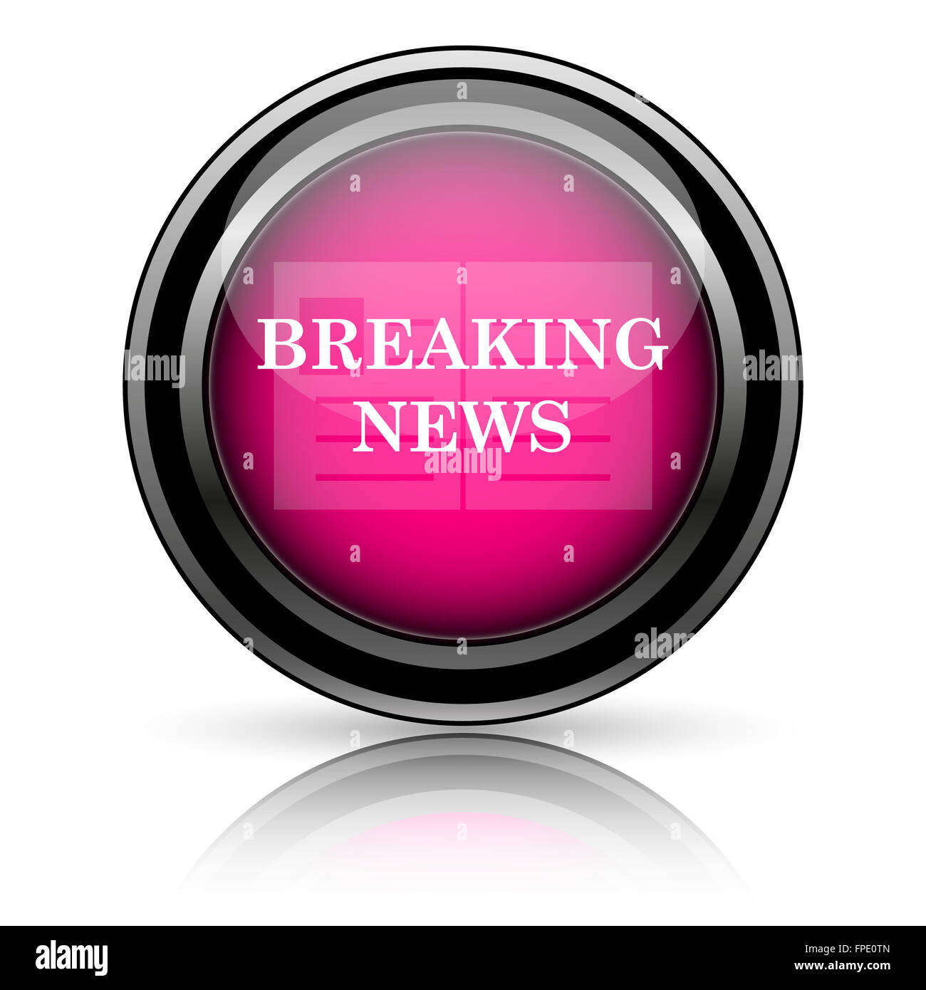 Breaking news icon. Internet button on white background Stock Photo - Alamy