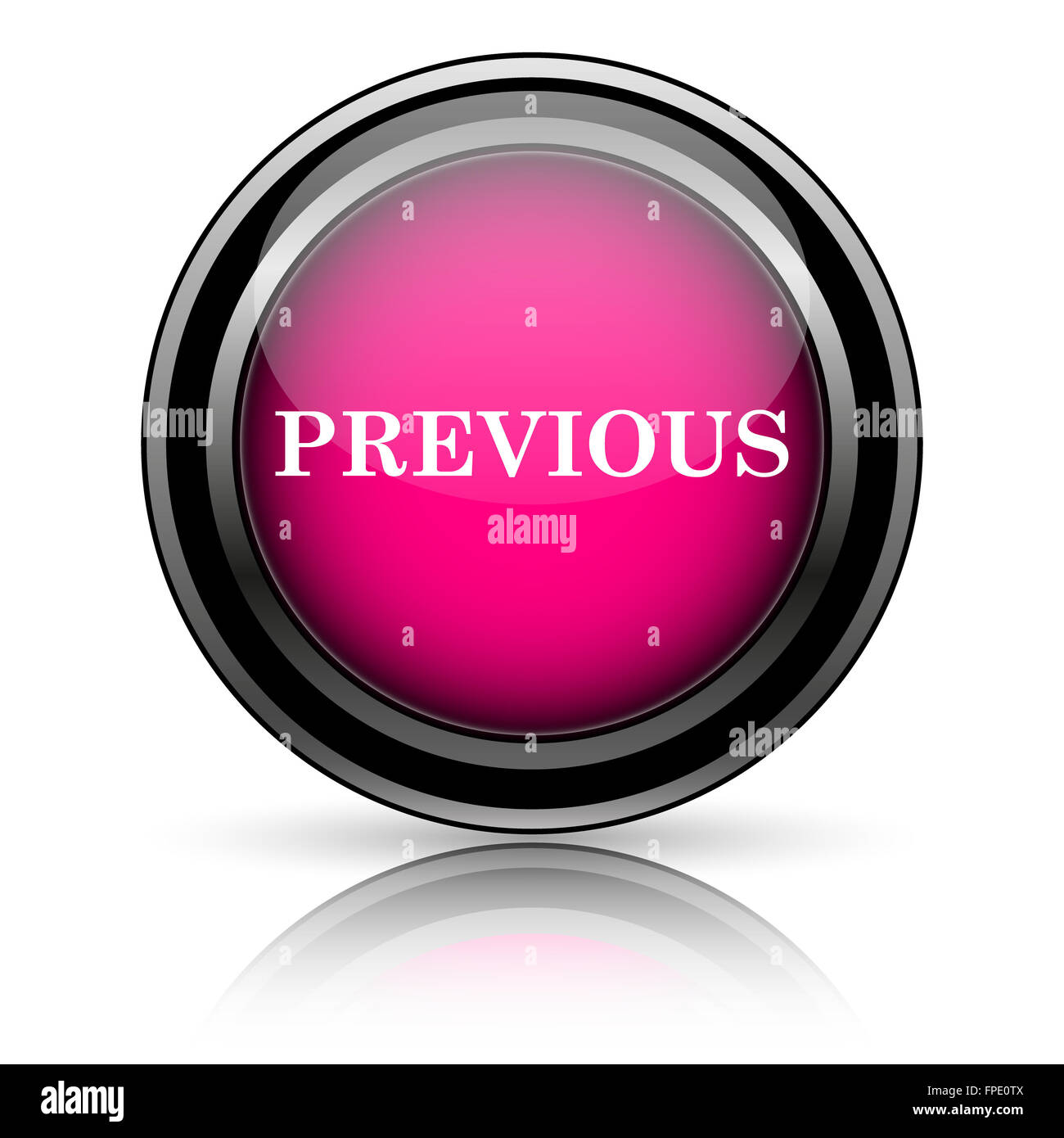 Previous icon. Internet button on white background Stock Photo - Alamy