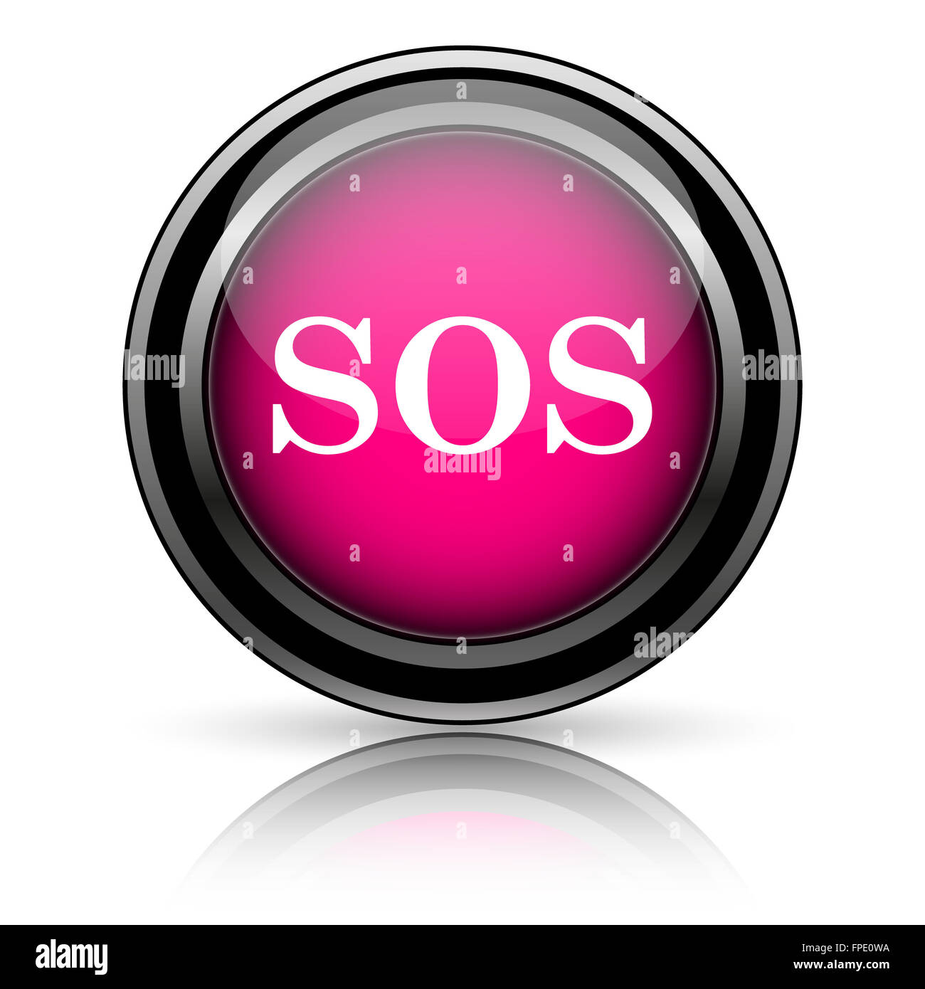 SOS icon. Internet button on white background Stock Photo - Alamy