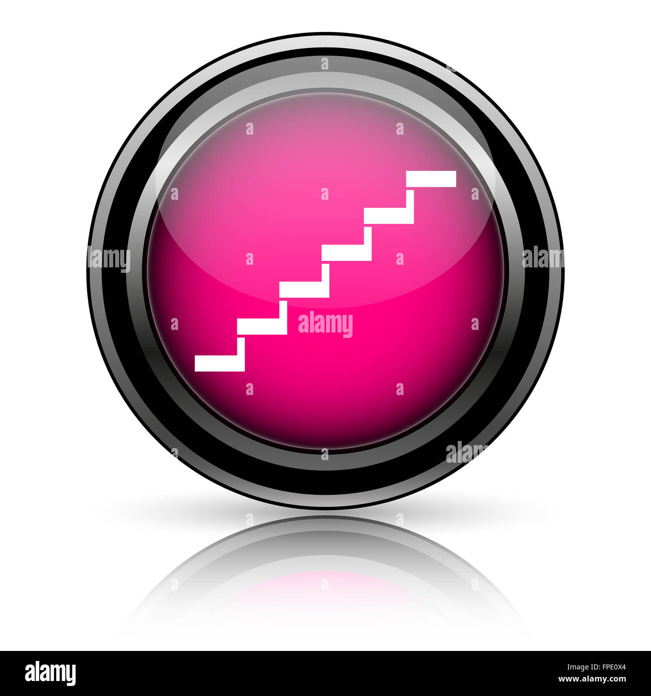 Stairs icon. Internet button on white background Stock Photo - Alamy