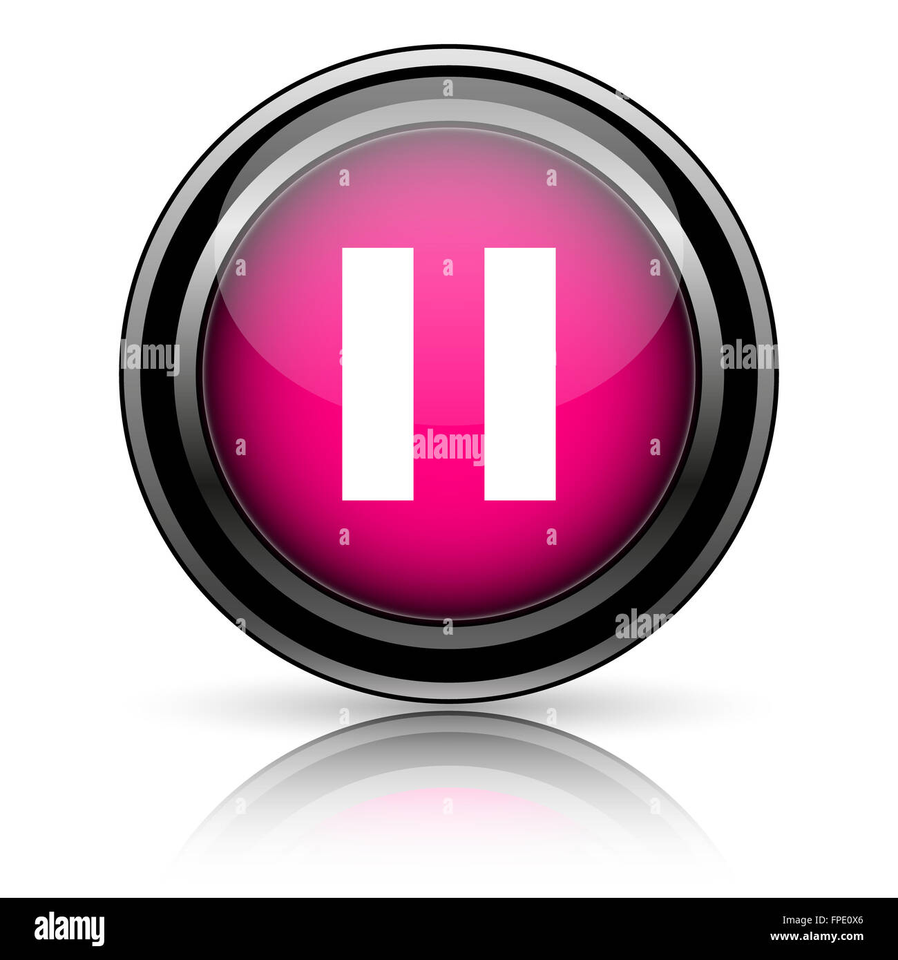 Pause icon. Internet button on white background Stock Photo - Alamy