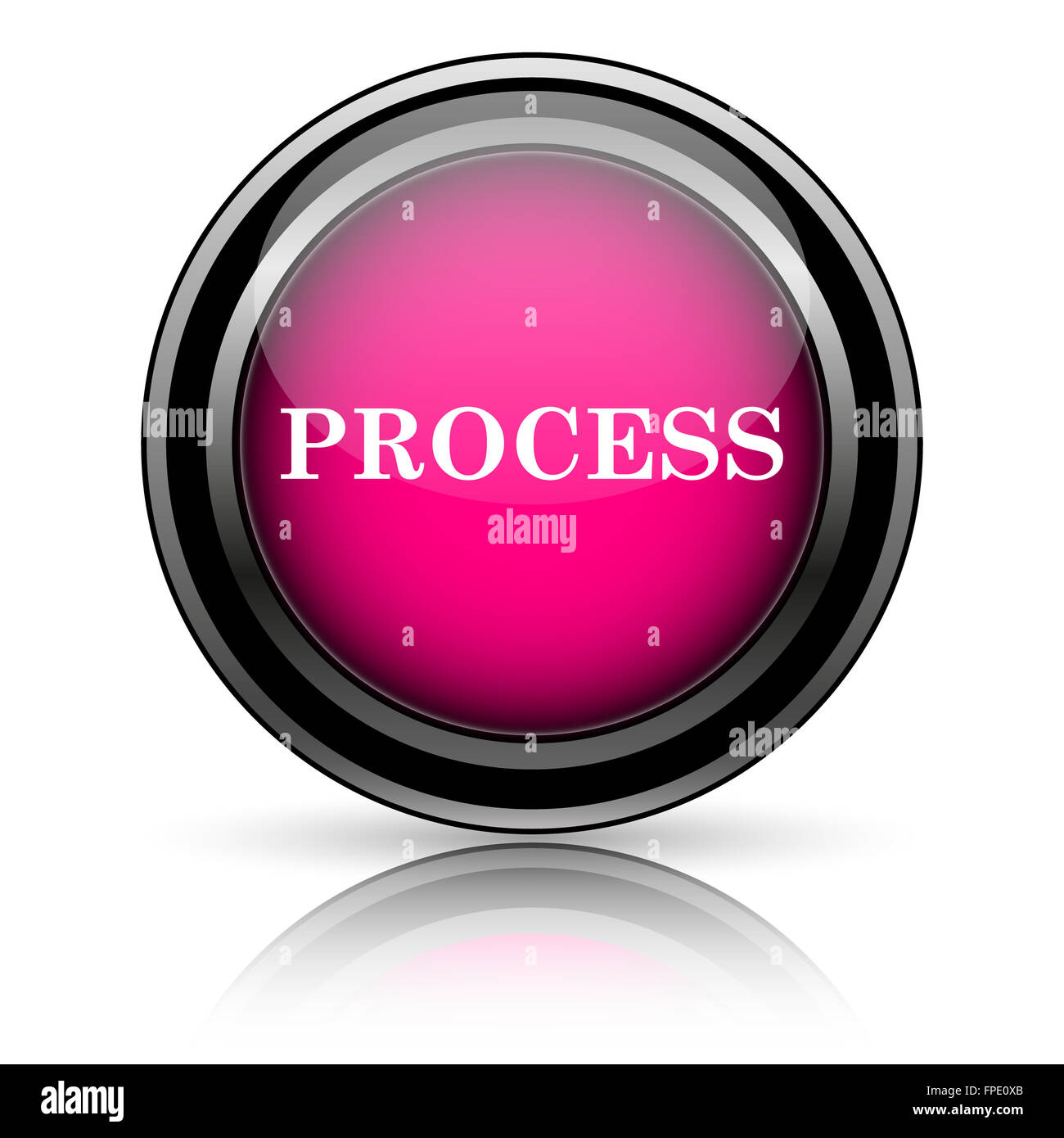 Process icon. Internet button on white background Stock Photo - Alamy