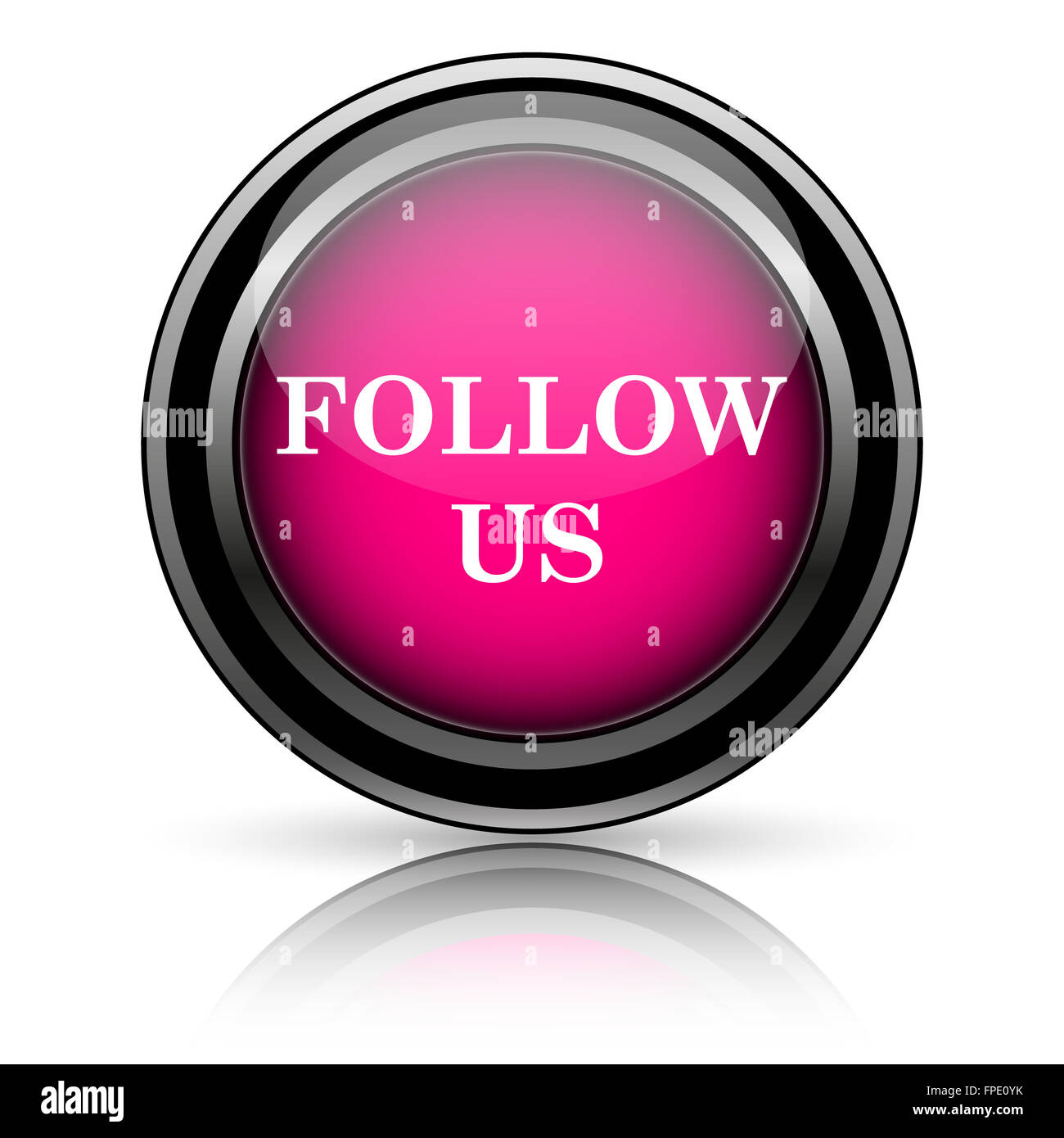 Follow us icon. Internet button on white background Stock Photo - Alamy