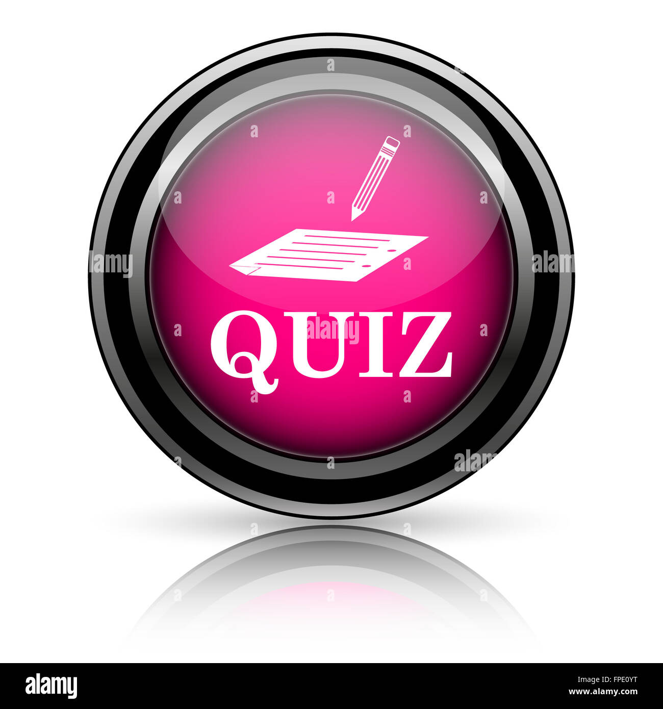 Quiz icon. Internet button on white background Stock Photo - Alamy