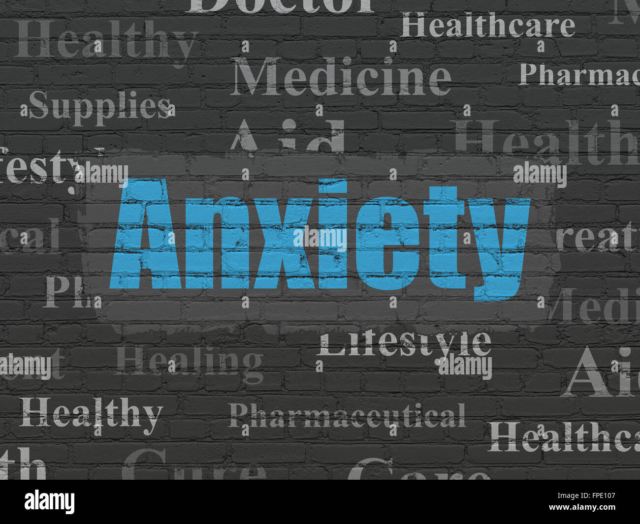 Health concept: Anxiety on wall background Stock Photo - Alamy