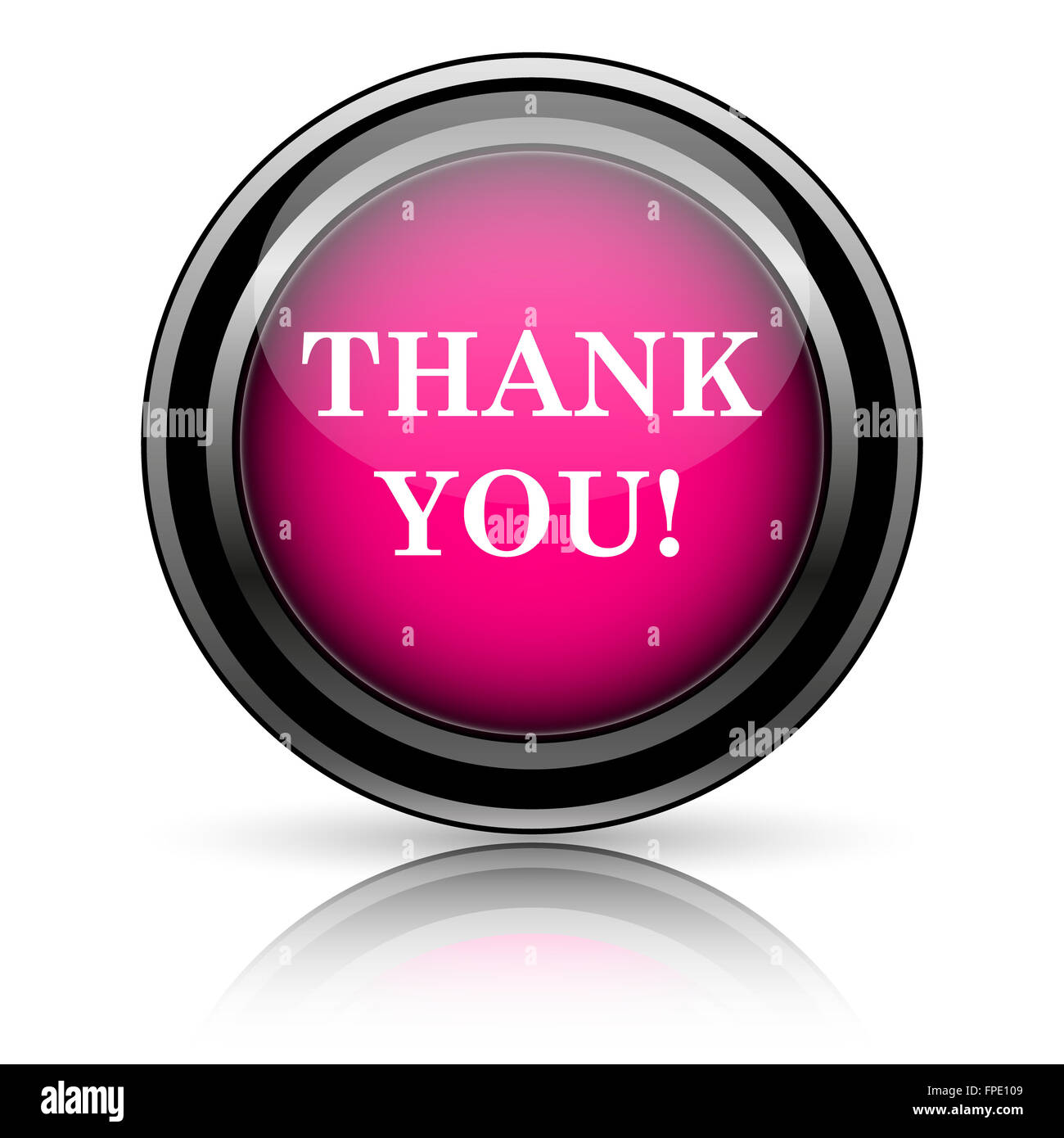 Thank you icon. Internet button on white background Stock Photo - Alamy