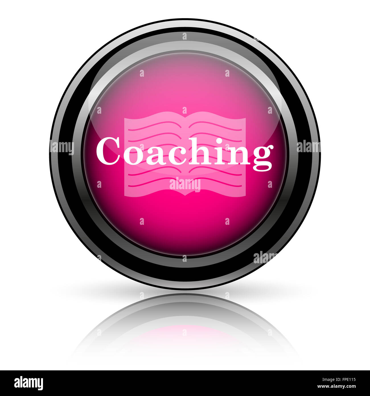 Coaching icon. Internet button on white background Stock Photo - Alamy