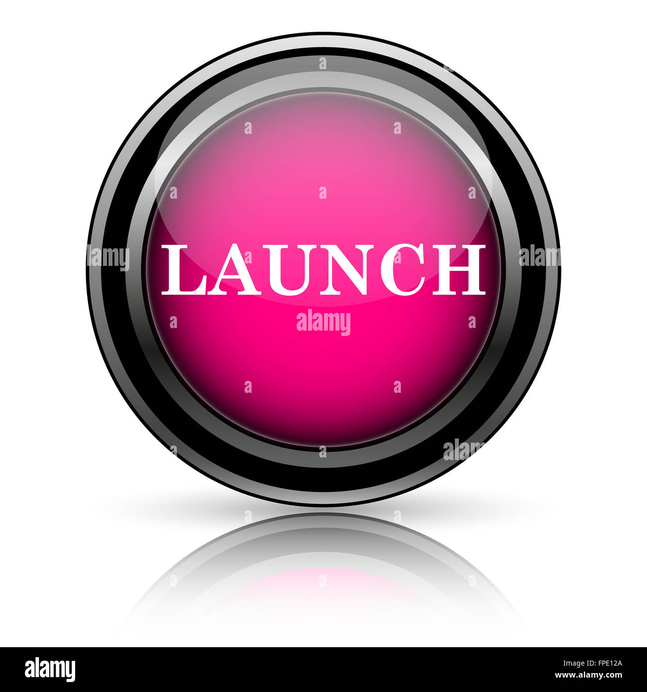 Launch icon. Internet button on white background Stock Photo - Alamy