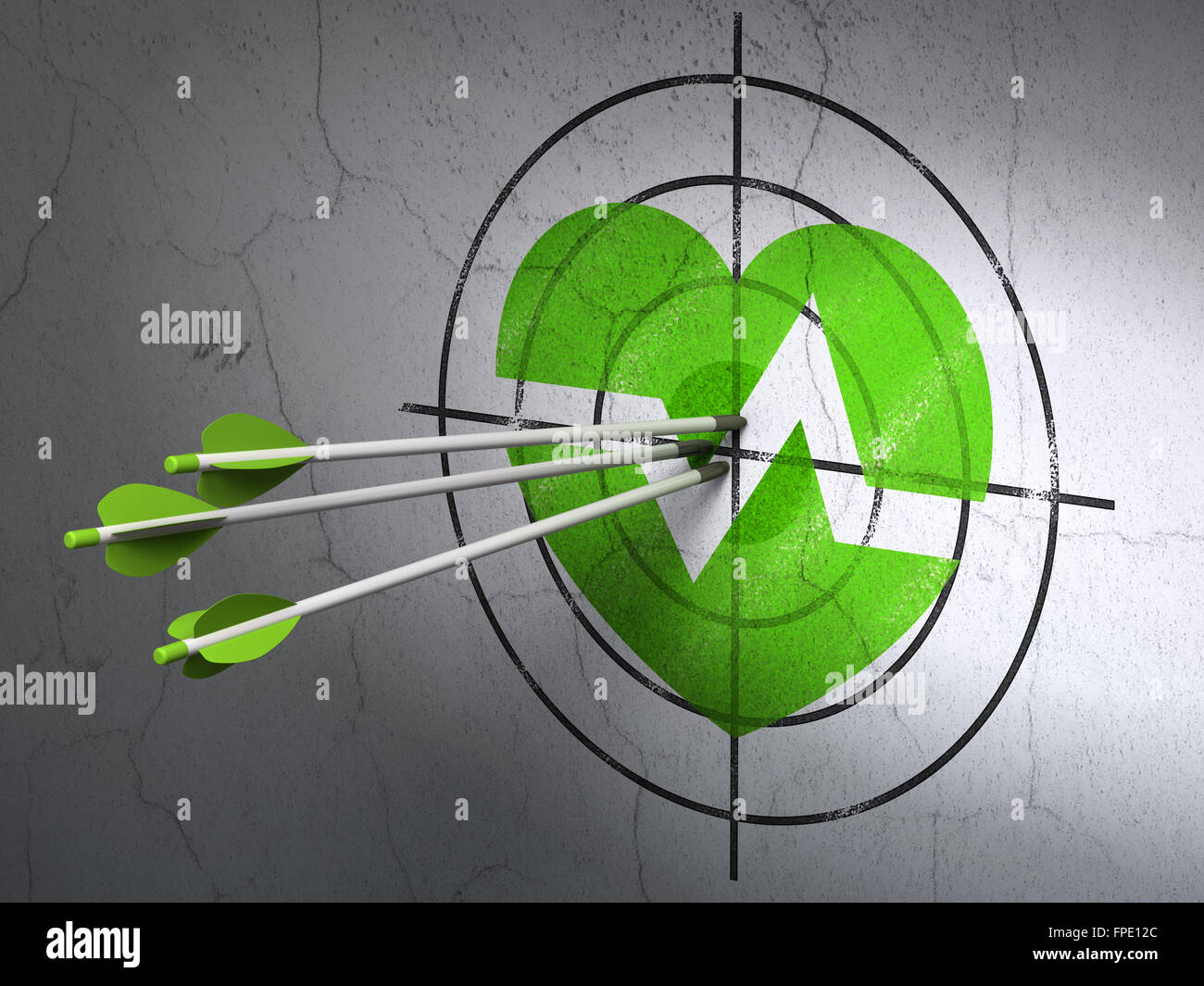 Health concept: arrows in Heart target on wall background Stock Photo ...
