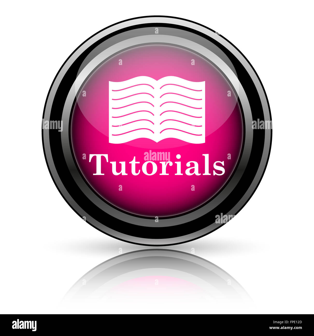 Tutorials icon. Internet button on white background Stock Photo - Alamy