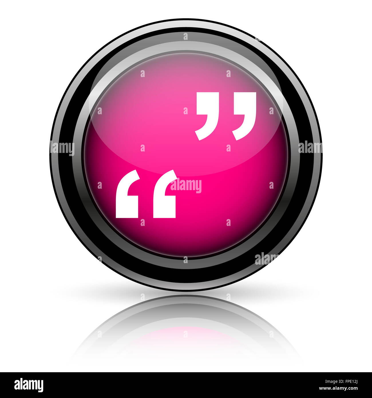 Quotation marks icon. Internet button on white background Stock Photo ...