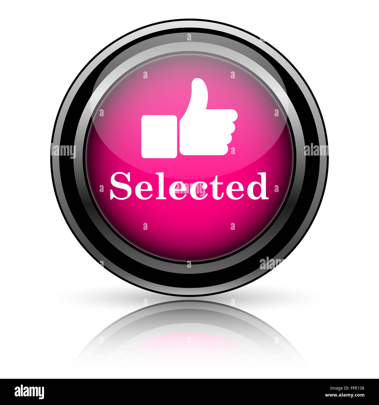 Selected icon. Internet button on white background Stock Photo - Alamy