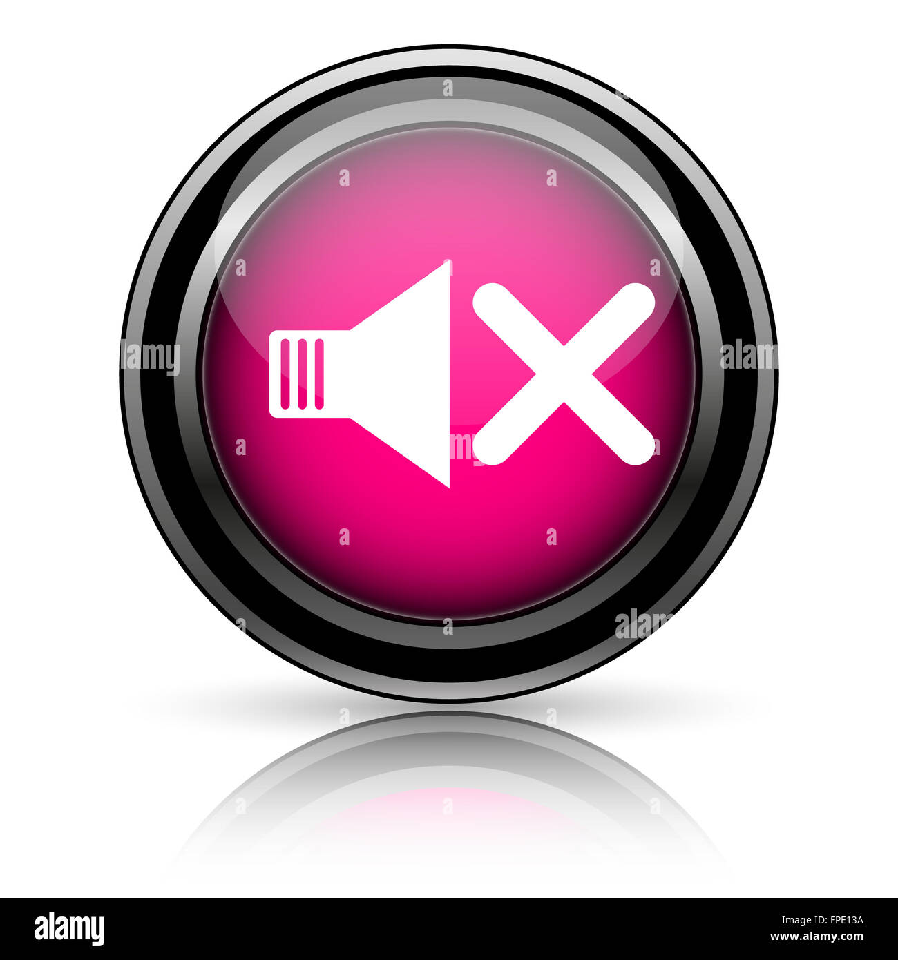 No sound icon. Internet button on white background Stock Photo - Alamy